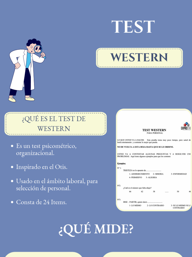 Test de Western: Evaluación Cognitiva Laboral | PDF