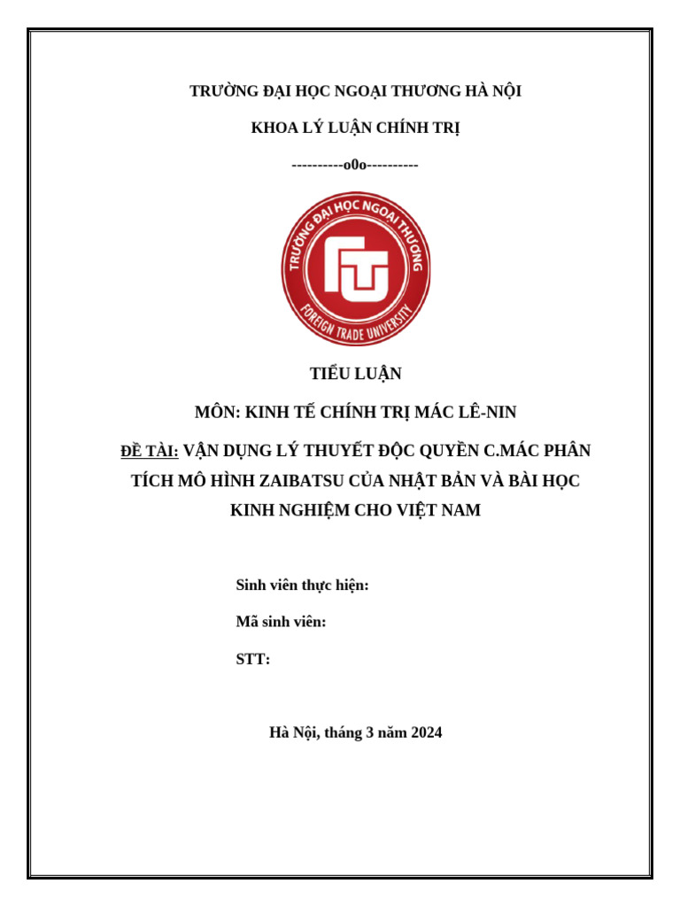 Tiểu luận KTCT | PDF