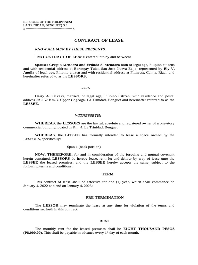 Lease Agreement for Commercial Space | PDF | Lease | Consent