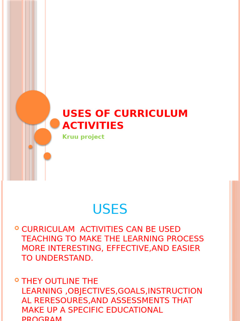 Uses of Curriculum Activities: Kruu Project | PDF