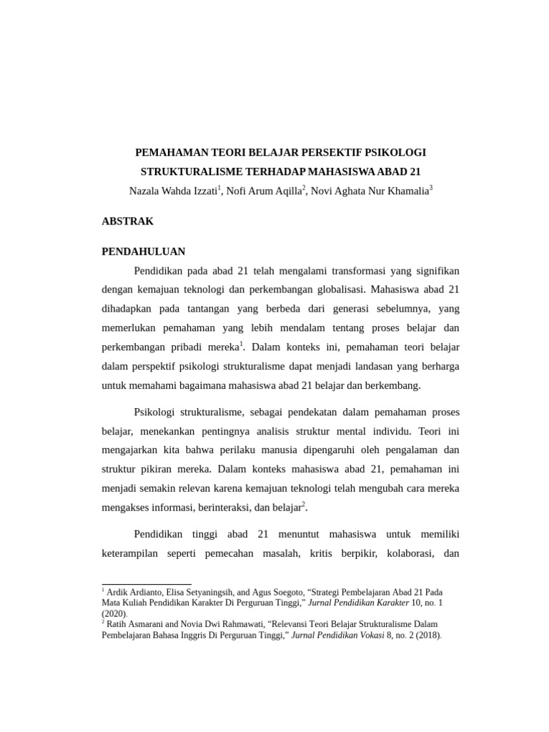 Teori Belajar Strukturalisme | PDF