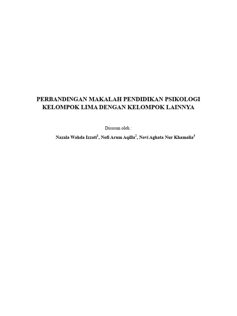 Perbandingan Makalah Psikologi Pendidikan Kel. 5 | PDF