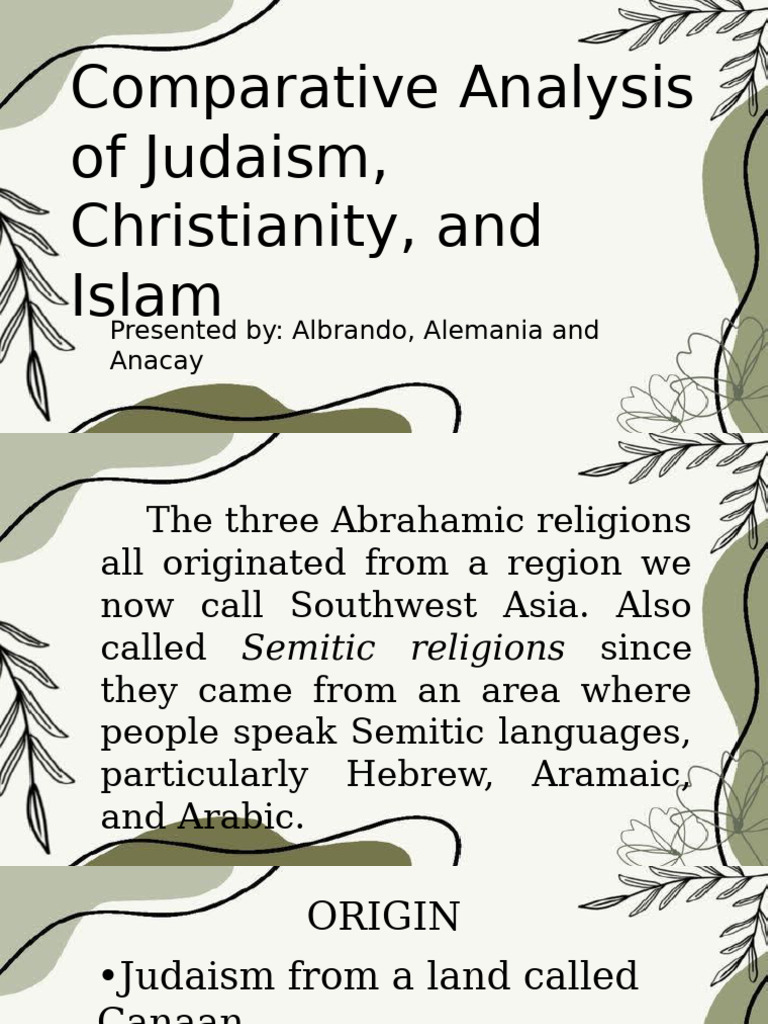 Comparative Analysis for Judaism Christianity and Islam | PDF | Ten ...
