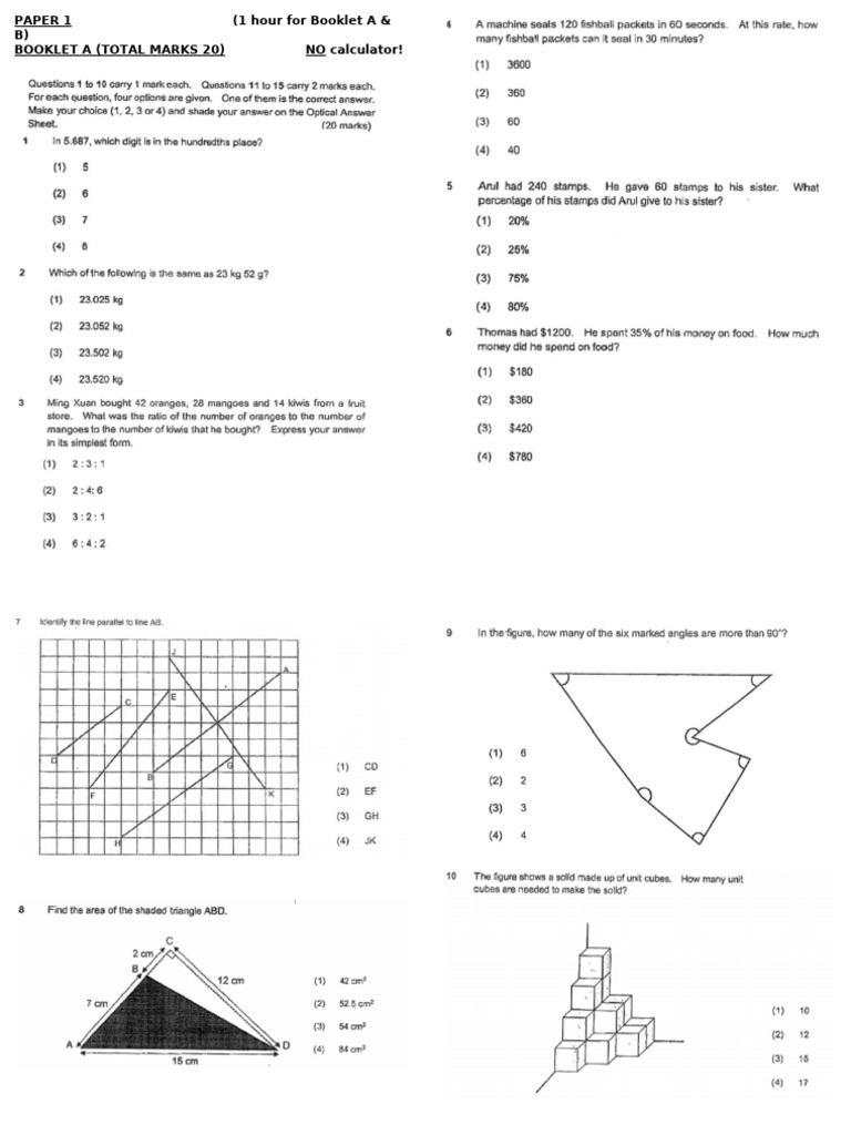 P5 Math EOY 2023 Nanyang | PDF
