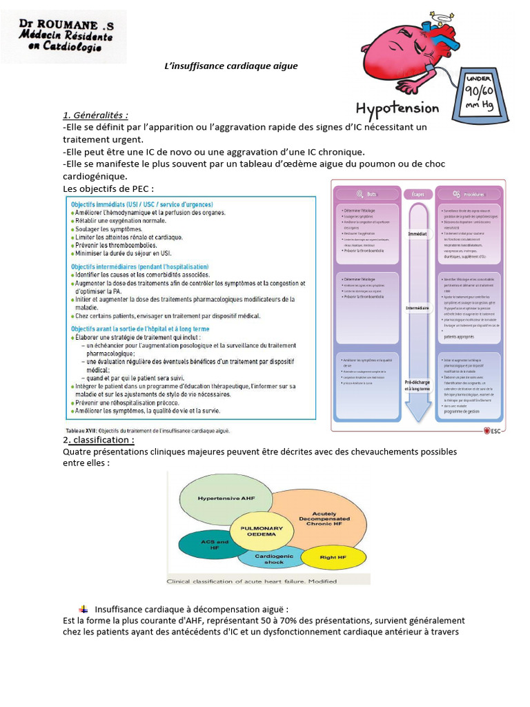 Insuffisance Cardiaque Aiguë : Diagnostic et Prise en Charge | PDF ...