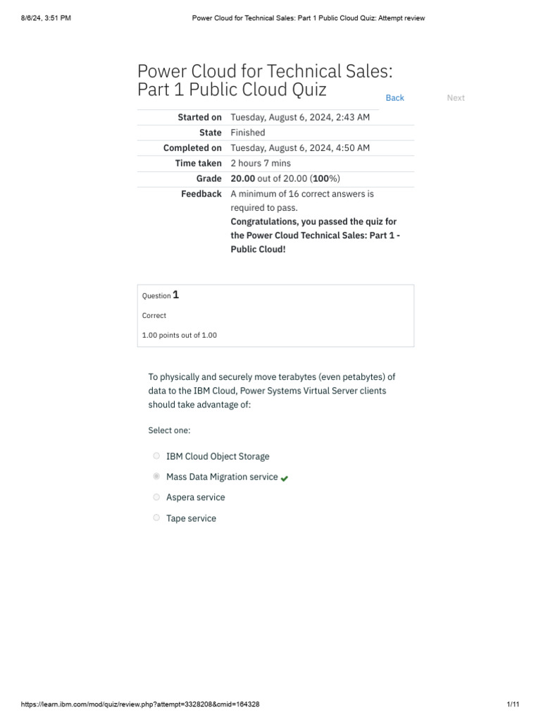 Power Cloud Sales: Public Cloud Quiz | PDF | Cloud Computing | Distributed Computing Architecture
