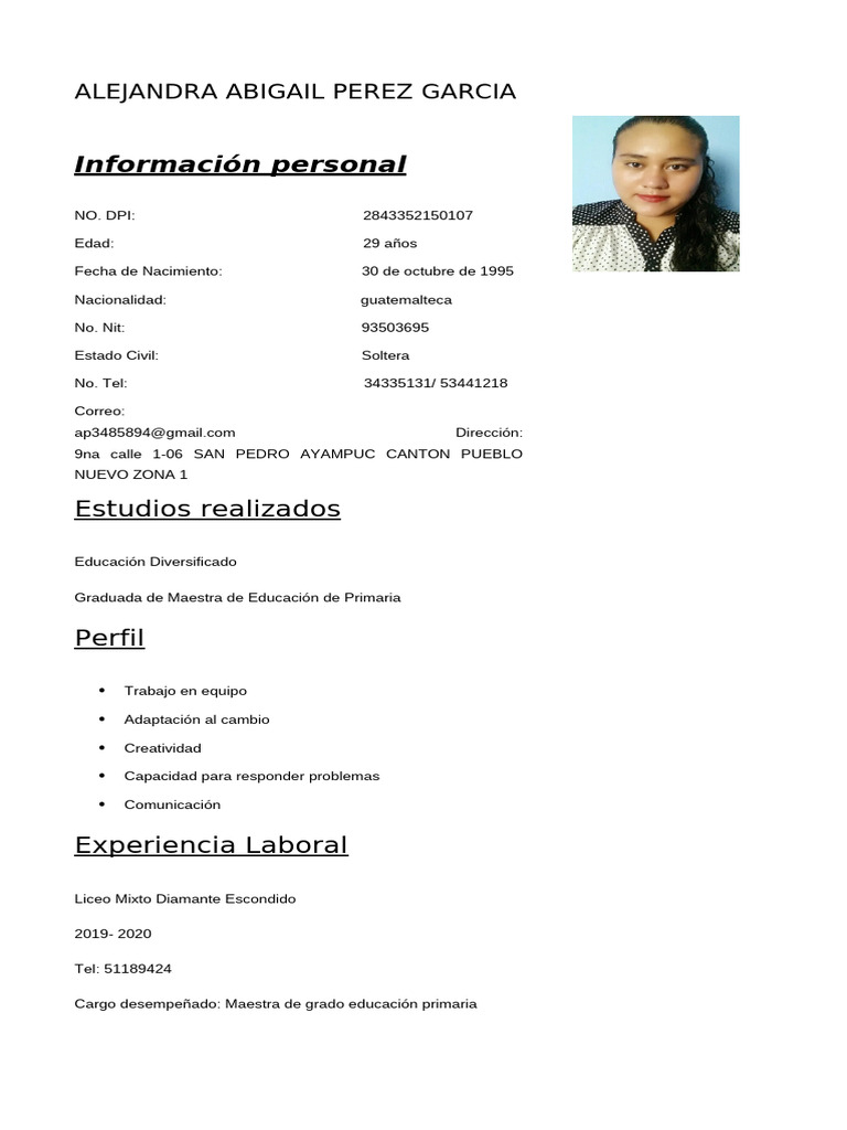 Documento Curriculum Ale 2025 | PDF