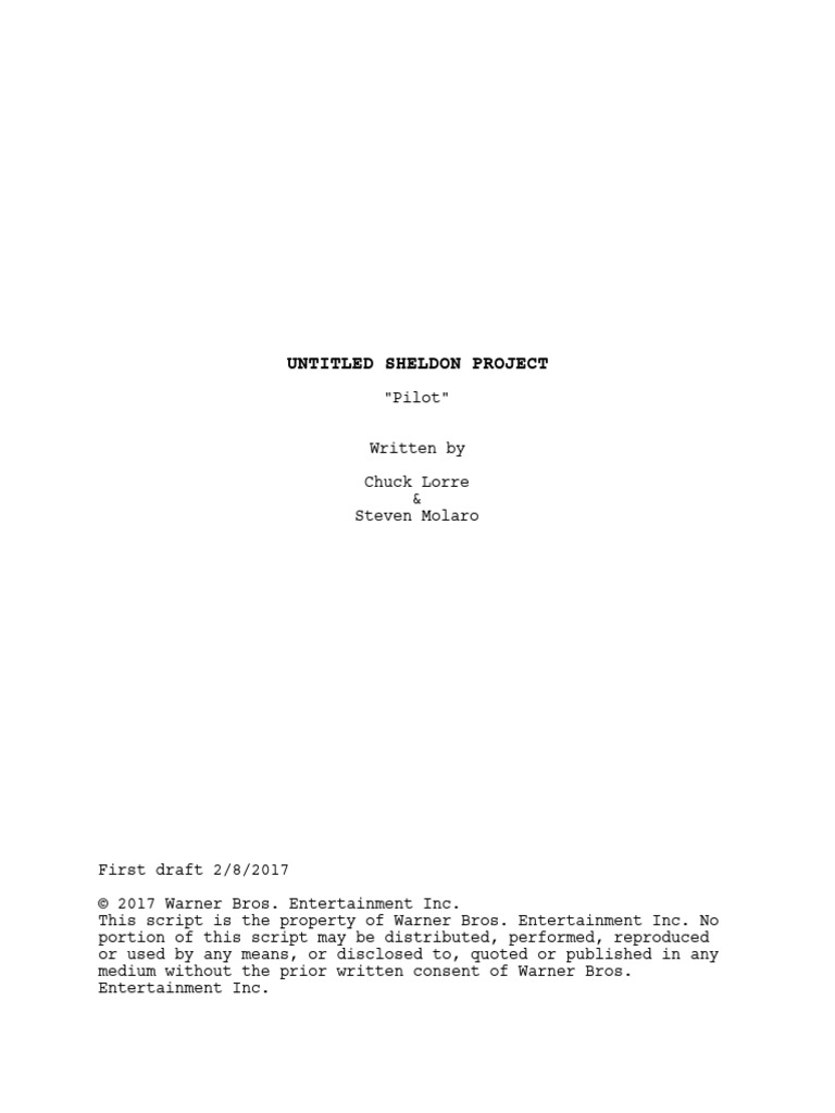 Young Sheldon Pilot Script | PDF | Jesus