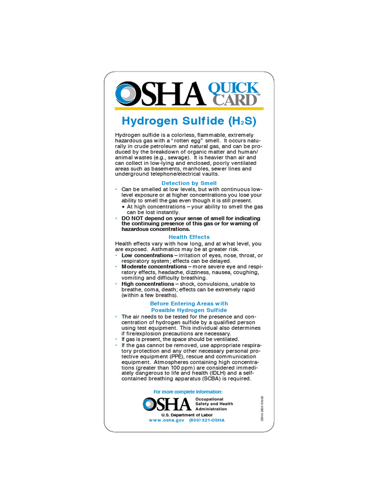 H2S Safety Training and Guidelines | PDF | Occupational Safety And Health