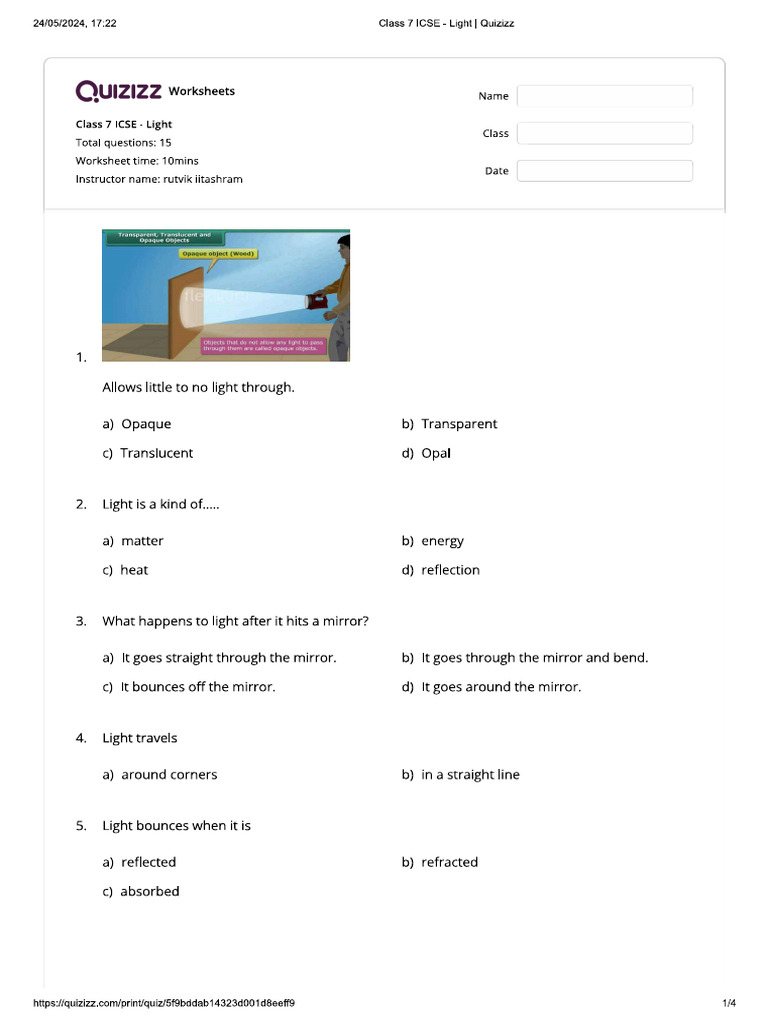 Lightquizzes 2 | PDF