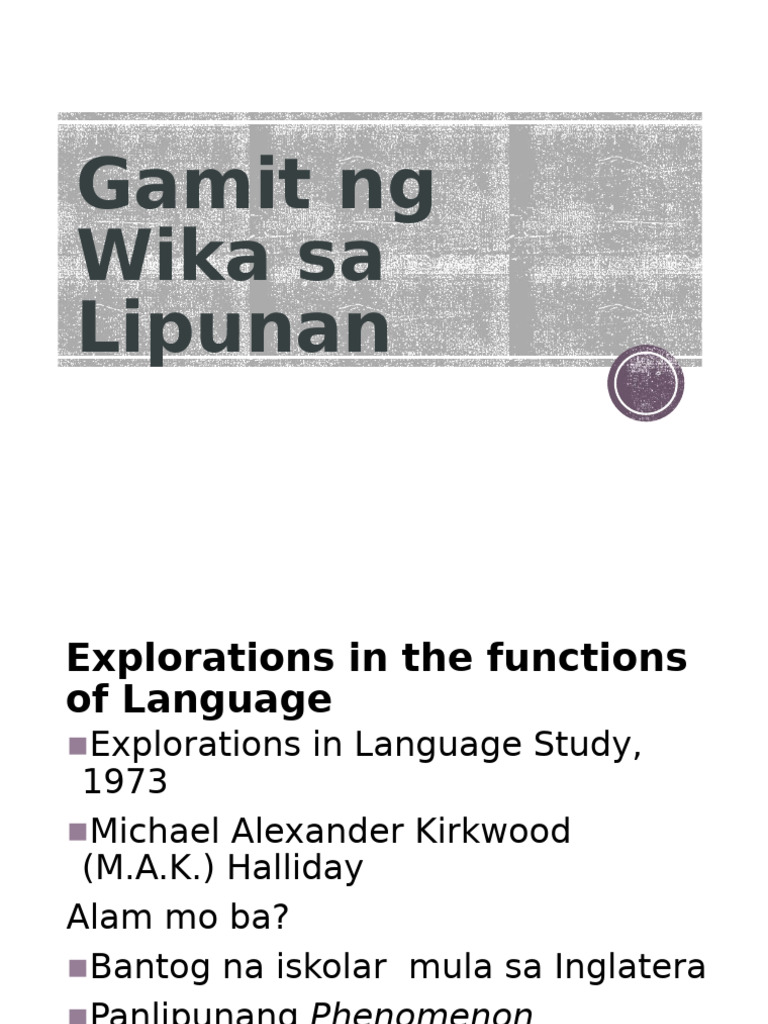LP4 Gamit NG Wika Sa Lipunan | PDF