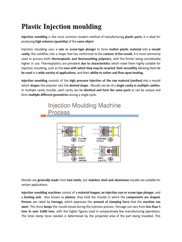 Plastic Injection Moulding Process Explained | PDF | Secondary Sector ...