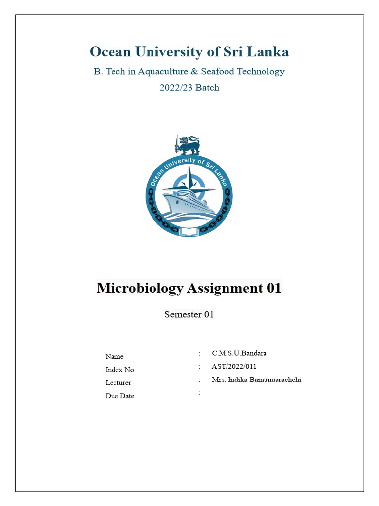 AST2022011 Microbiology Assignment 01 | PDF | Lipopolysaccharide | Bacteria