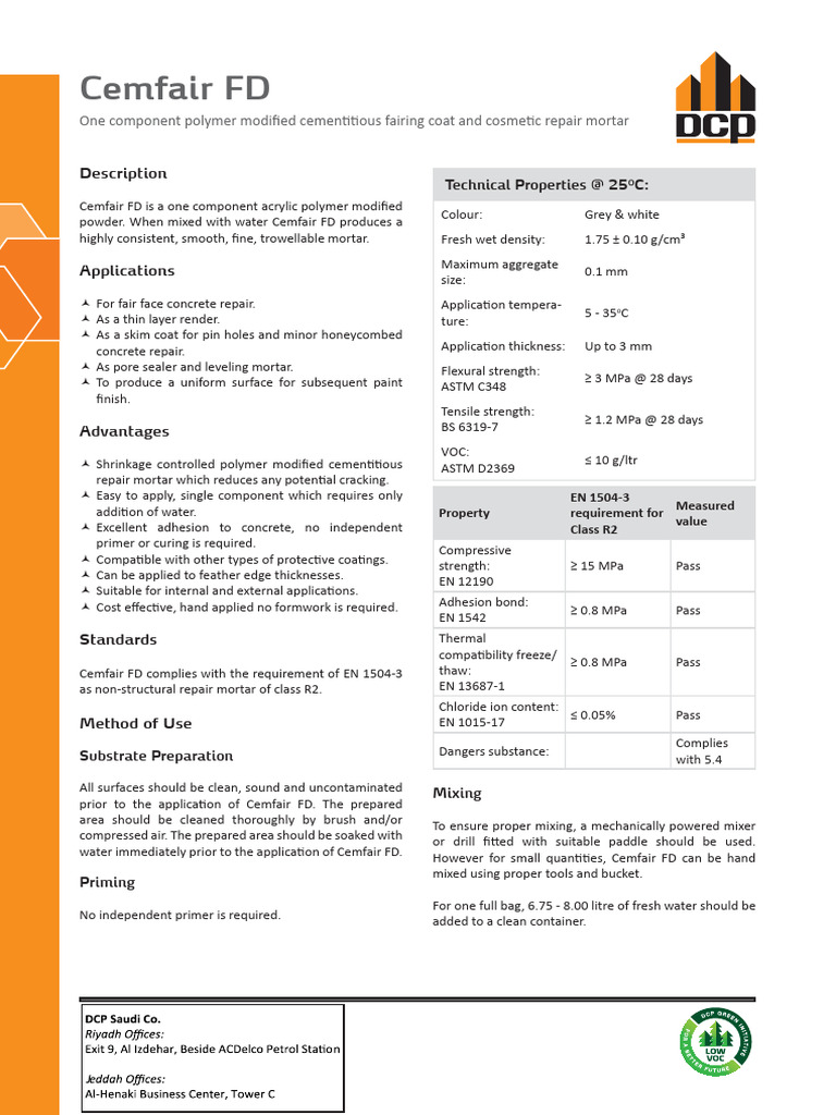 Cemfair FD_0 | PDF | Concrete | Mortar (Masonry)