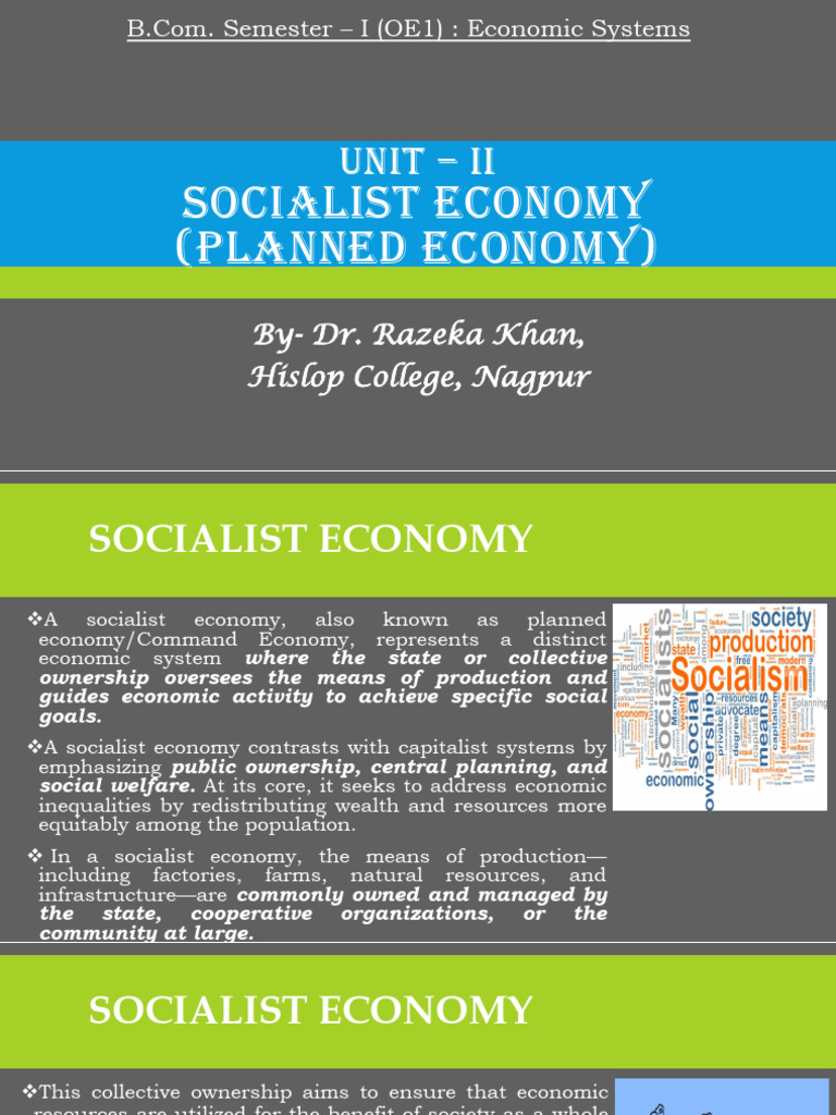 2 - Socialist Economy (Unit-2) | PDF | Socialism | Economic System