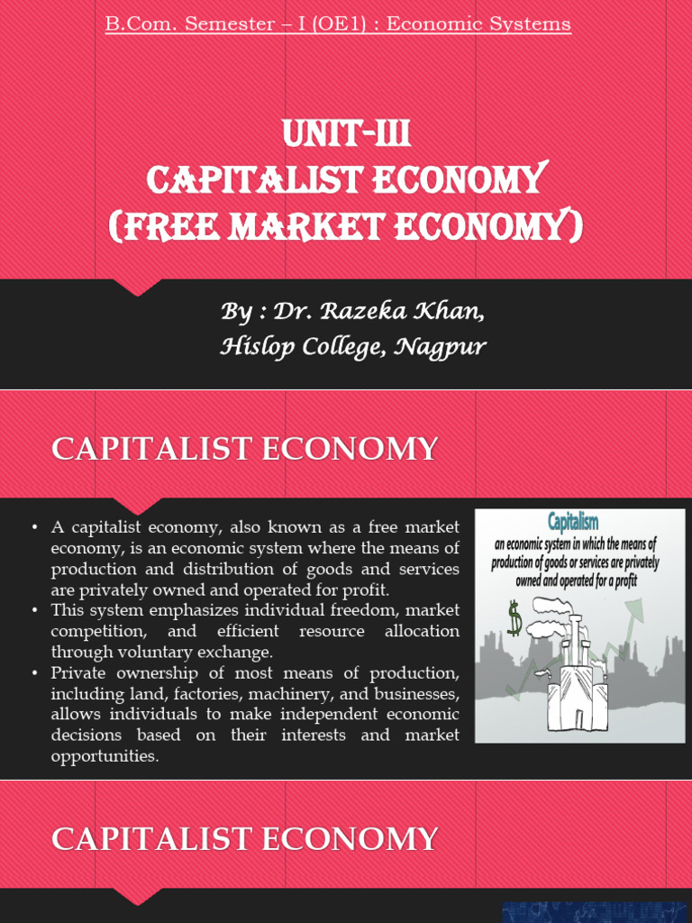 3 - Capitalist Economy (Unit-3) | PDF | Capitalism | Market Economy