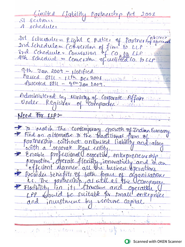 Limited Liability Partnership Act, 2008 - LLP Act, 2008 - CA Foundation ...
