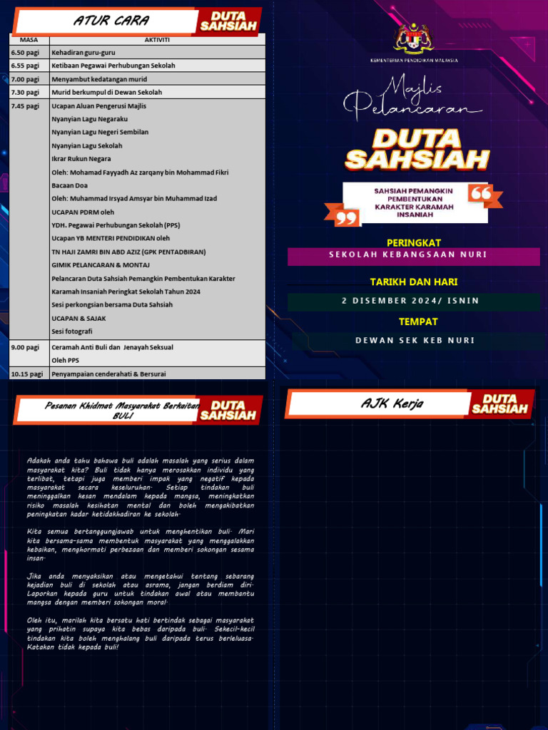 Buku Program Duta Sahsiah | PDF