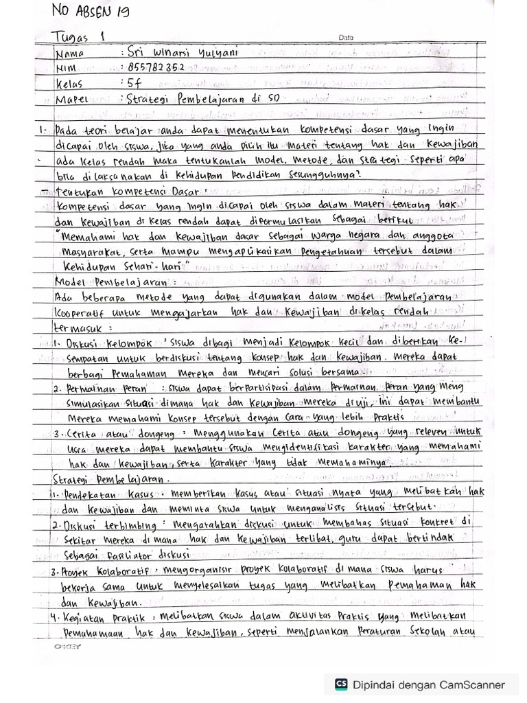 Strategi Pembelajaran Di SD | PDF