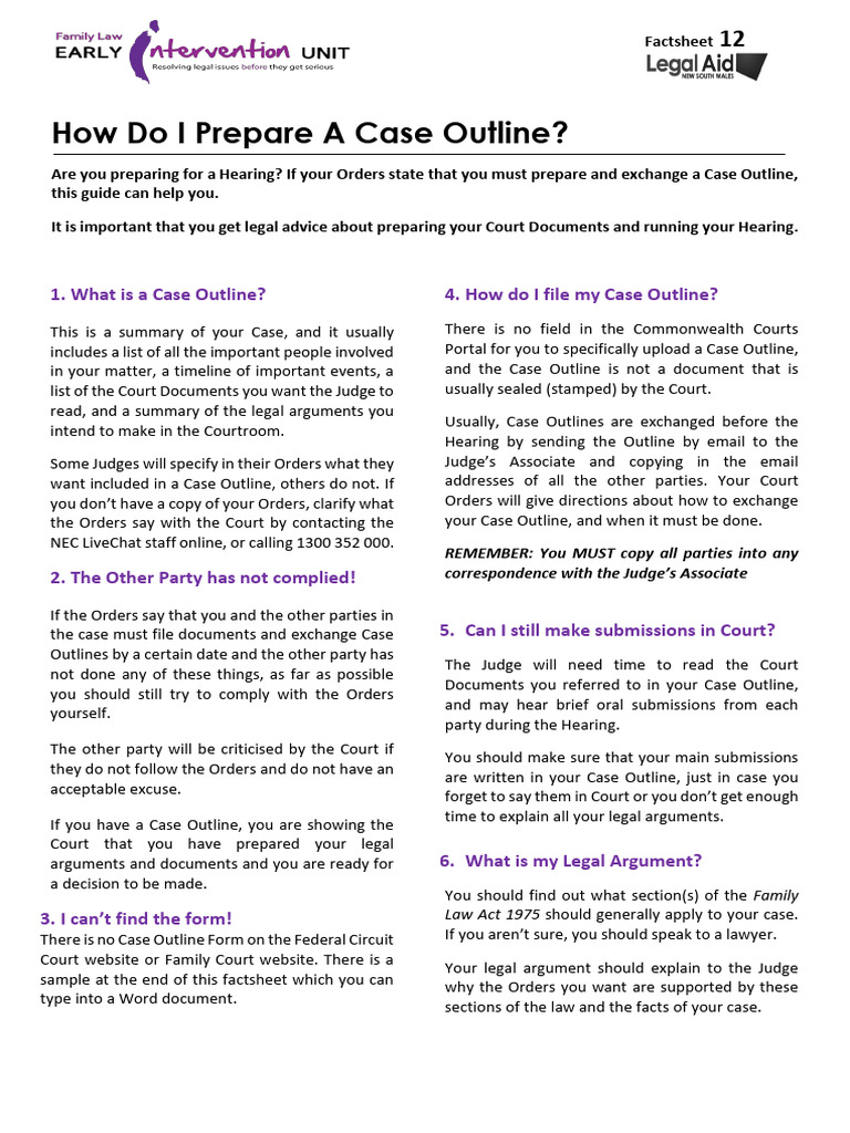 How Do I Prepare A Case Outline | PDF | Barrister | Lawsuit
