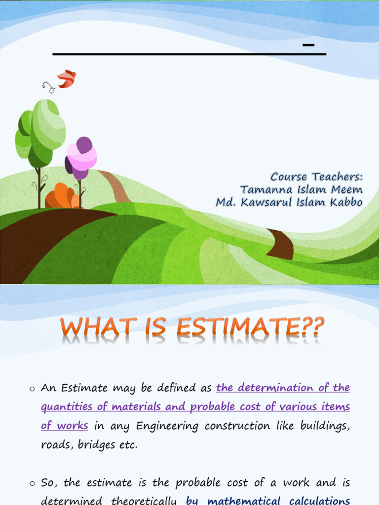 Introduction to Estimating_BECM 2102 | PDF | Brick | Mortar (Masonry)