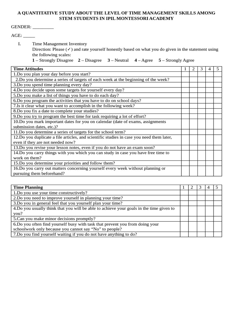 Final Questionnaire | PDF