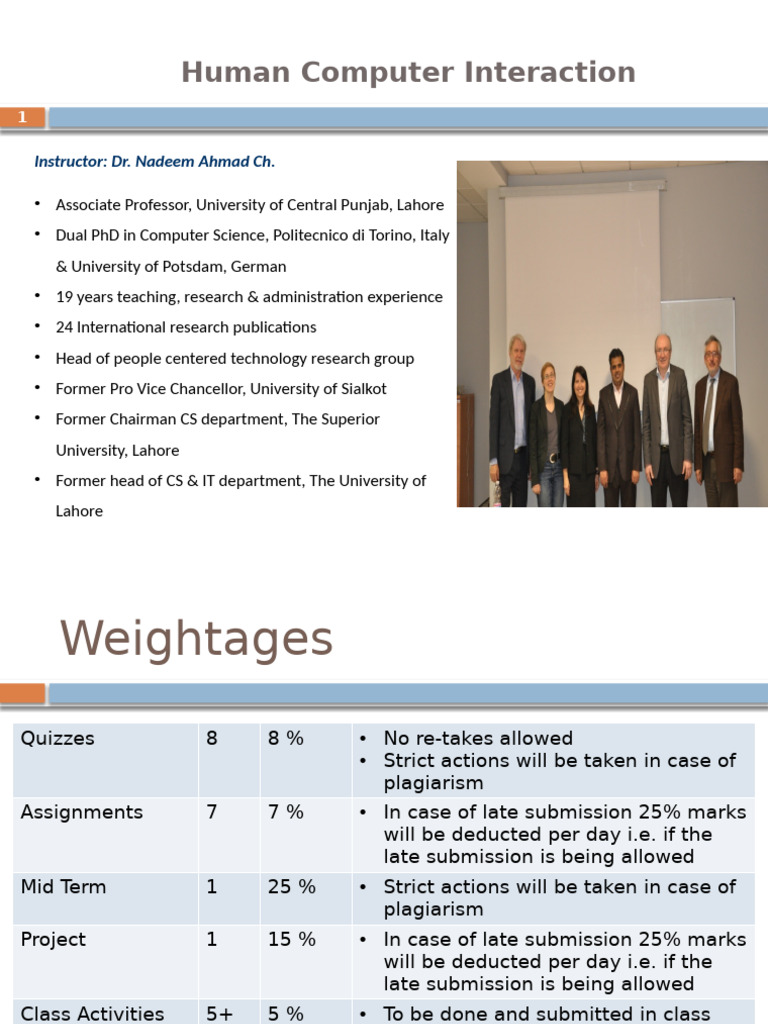 Human-Computer Interaction Course Overview | PDF | User Interface ...