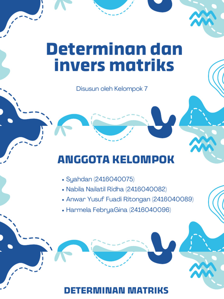 determinan dan invers matriks ordo 2x2 dan 3x3 | PDF