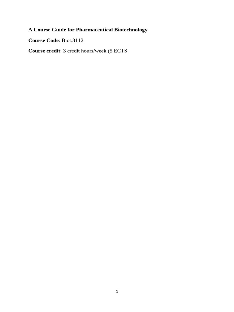 Overview of Pharmaceutical Biotechnology | PDF | Biotechnology | Biology