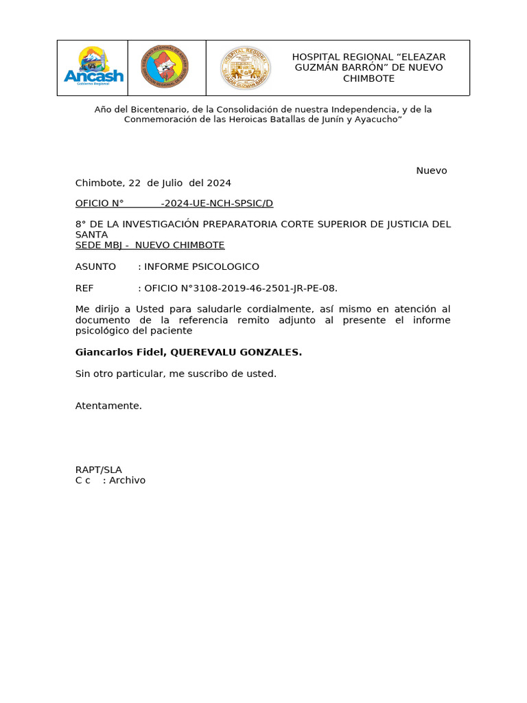 OFICIO DIRECCION | PDF