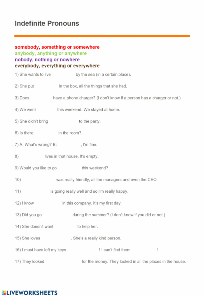 Indefinite Pronouns | PDF
