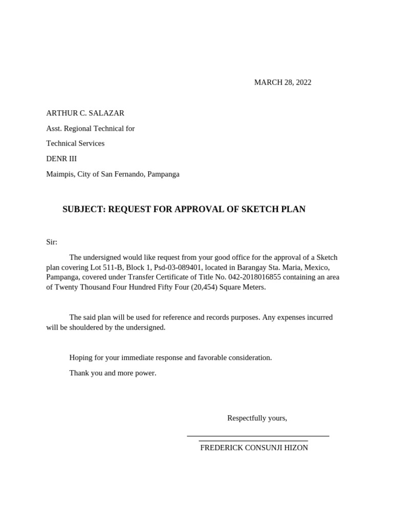 Request for Sketch Plan Approval | PDF