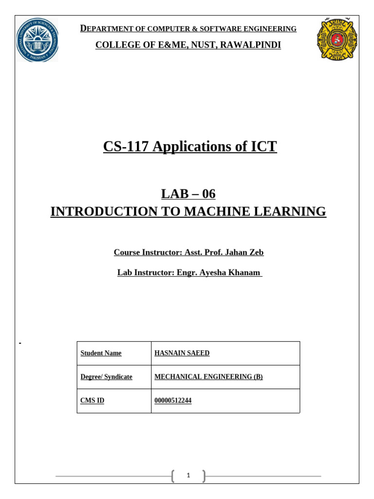 Hasnain Saeed Lab Task # 06 | PDF