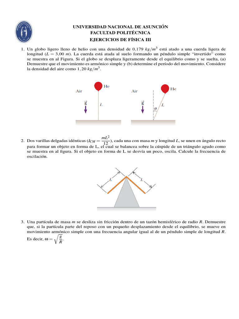 FP Fisica 3 Ejercicios MAS | PDF