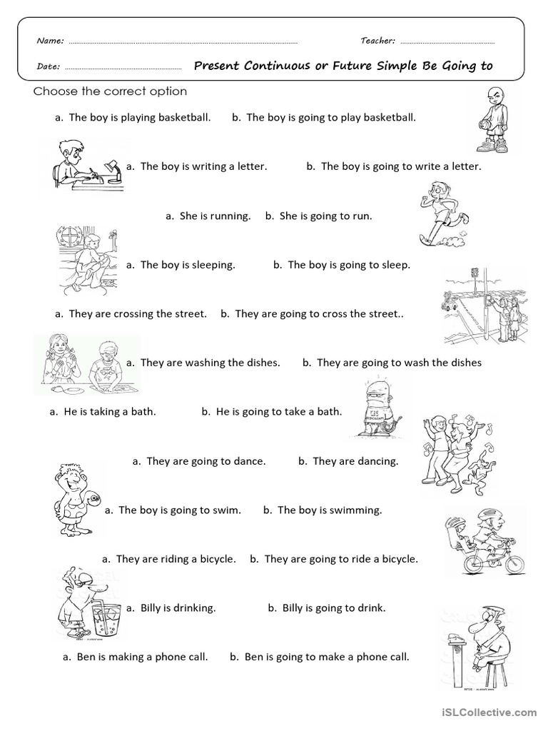 Present Continuous vs Future Simple Quiz | PDF