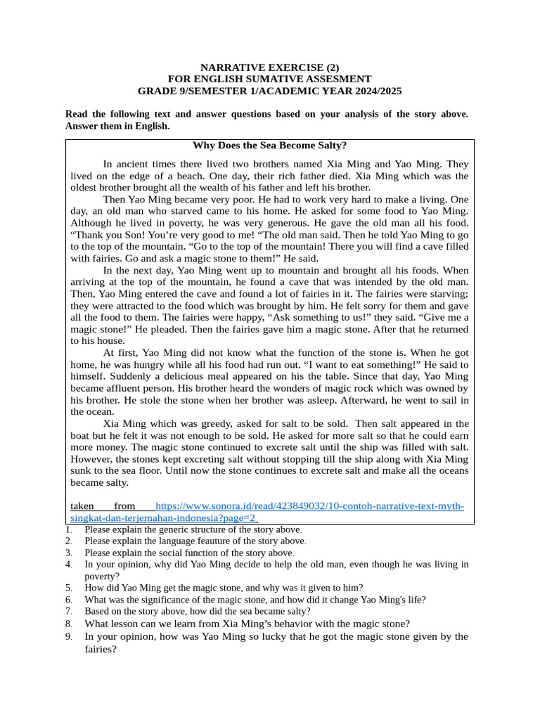 Narrative Exercises For Asas 2024 | PDF