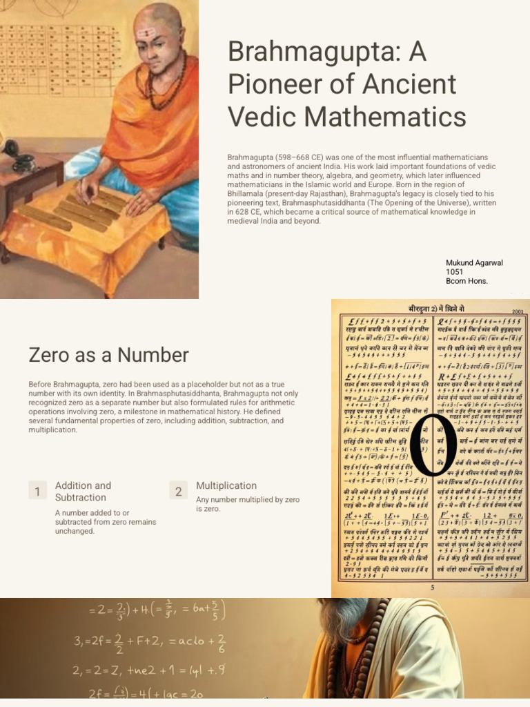 Brahmagupta A Pioneer of Ancient Vedic Mathematics Mukund Agarwal | PDF ...