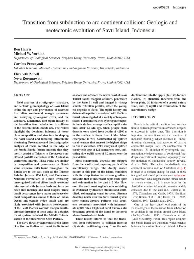 2009-Harris Et Al _savu Tectonic Evolution | PDF | Plate Tectonics | Tectonics