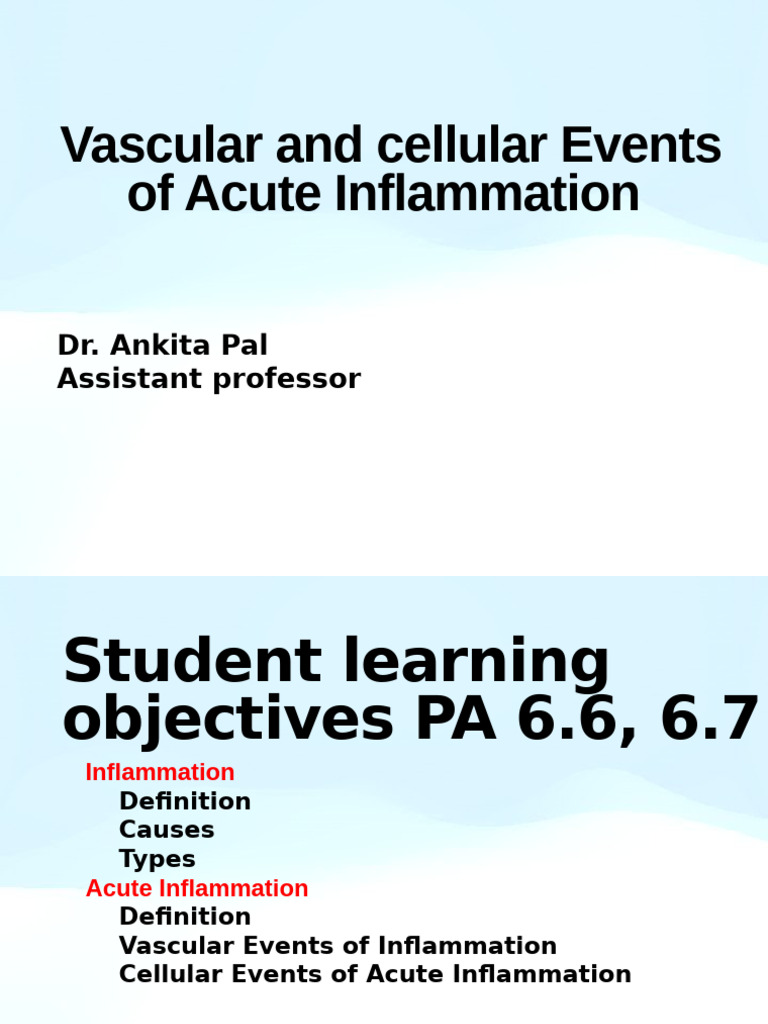 Acute Inflammation: Vascular & Cellular Events | PDF | Cell Adhesion ...