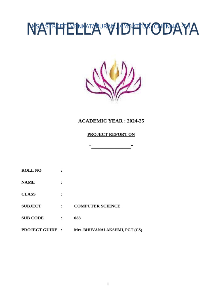 CS Project File 24 25 | PDF | My Sql | Python (Programming Language)
