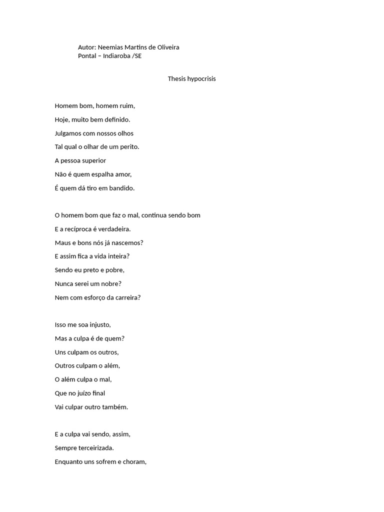 Thesis Hypocrisis | PDF
