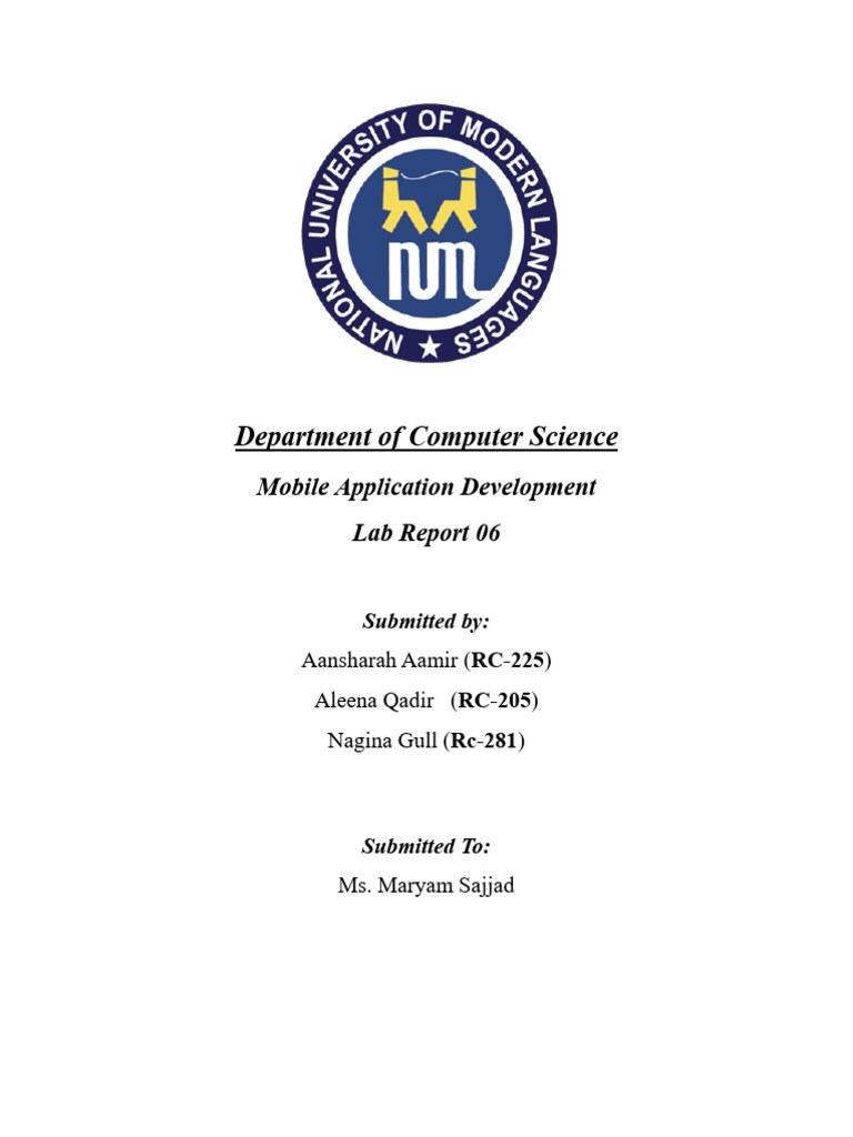 MAD Lab 06 | PDF | Parameter (Computer Programming) | Android (Operating System)