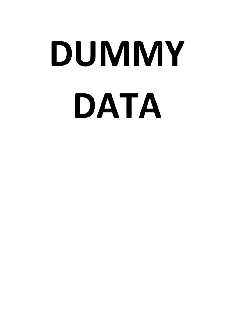 Dummy | PDF