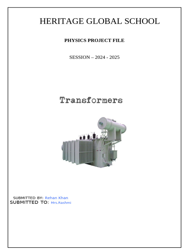 Physics Project: Transformer Study | PDF | Transformer | Inductor