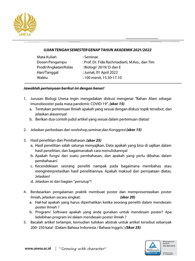 UTS Seminar Genap 2021-2022 Upload | PDF | Molecular Phylogenetics | Mitochondrial Dna