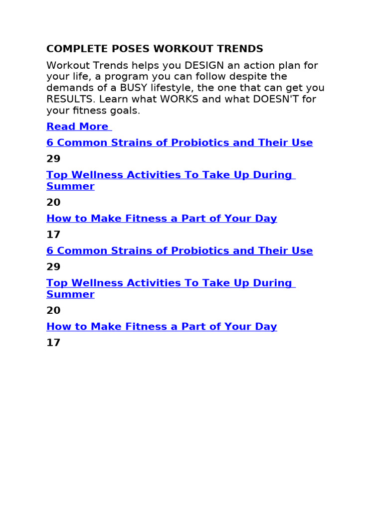 Complete Poses Workout Trends | PDF