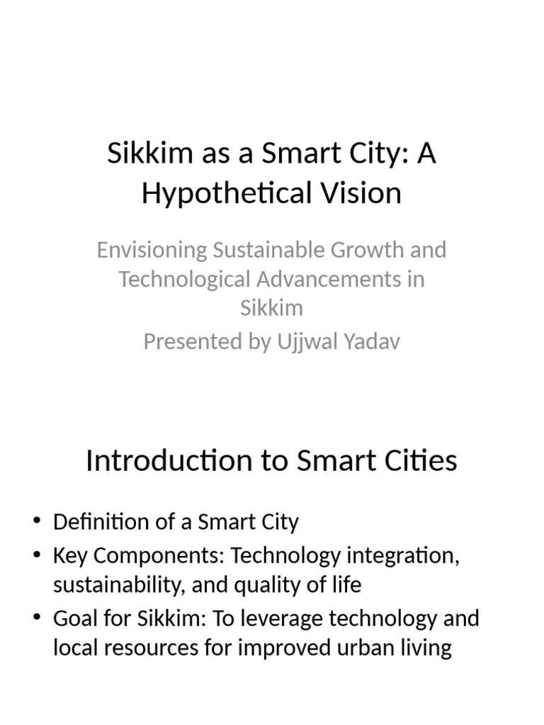 Sikkim's Vision for a Smart City | PDF | Sustainability | Infrastructure