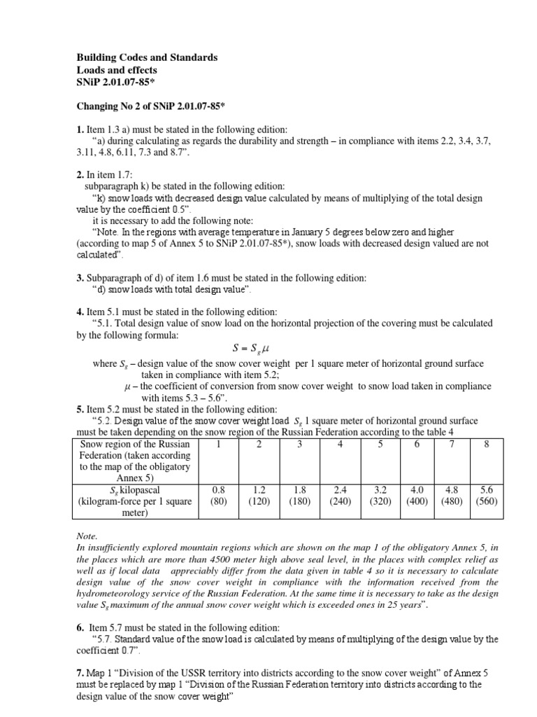 Building code standards for loads and effects | PDF | Snow | Map