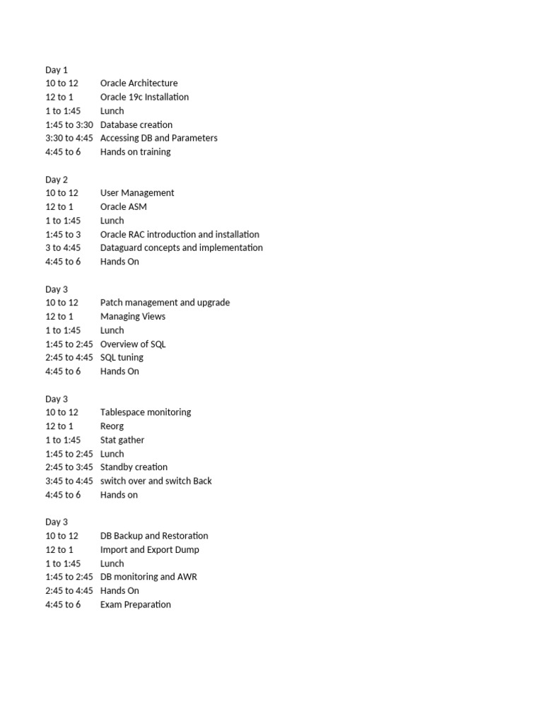 Oracle Training 82 | PDF