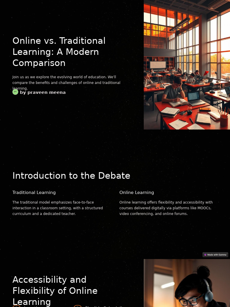 Online Vs Traditional Learning A Modern Comparison | PDF | Educational ...